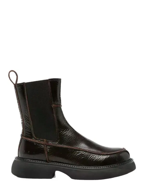 COPENHAGEN  Patent-leather Ankle Chelsea Boots - Brown