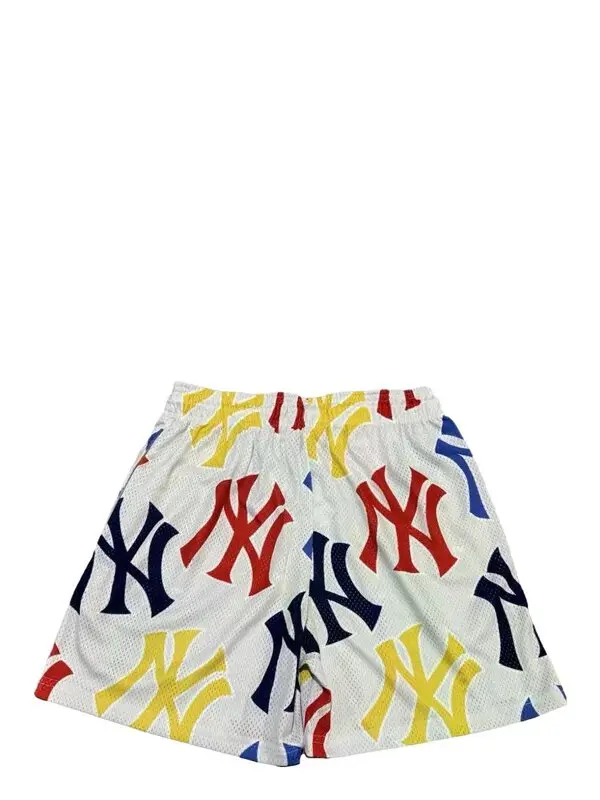 ERIC EMANUEL New York Yankees Logo Print Mesh Shorts - White