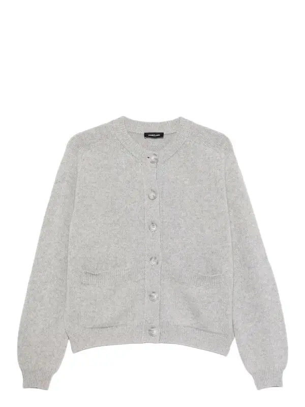 ANNE CLAIRE Button-fastening Patch-pocket Cardigan - Grey