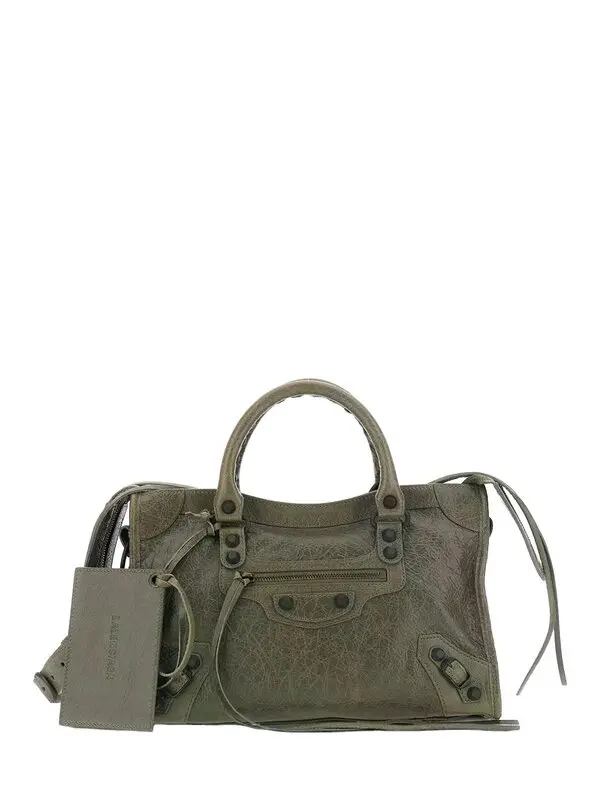 Balenciaga Small Le City Leather Tote Bag - Green