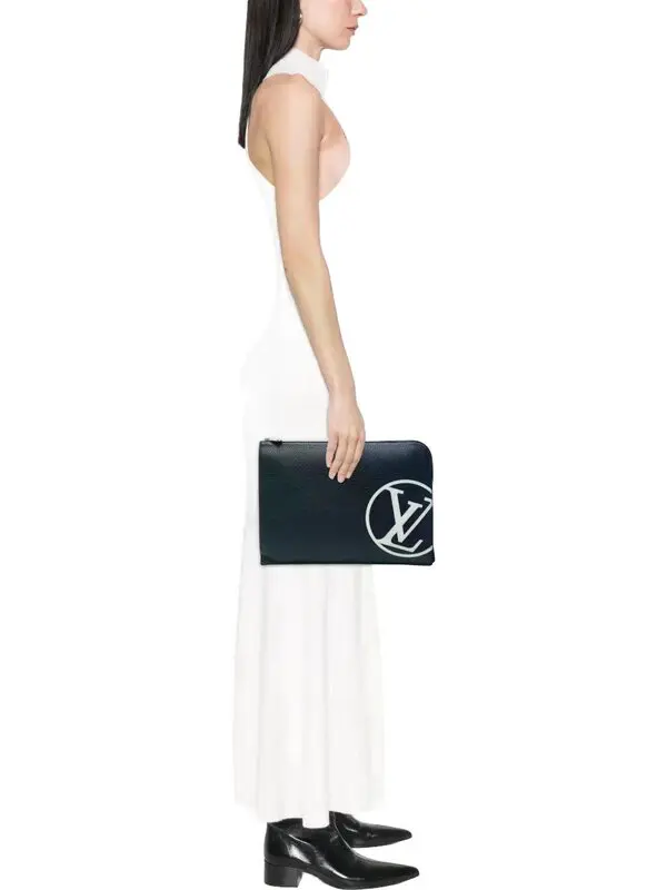 LOUIS VUITTON 2017 Taurillon Initials Circle Pochette Jour Gm - Blue