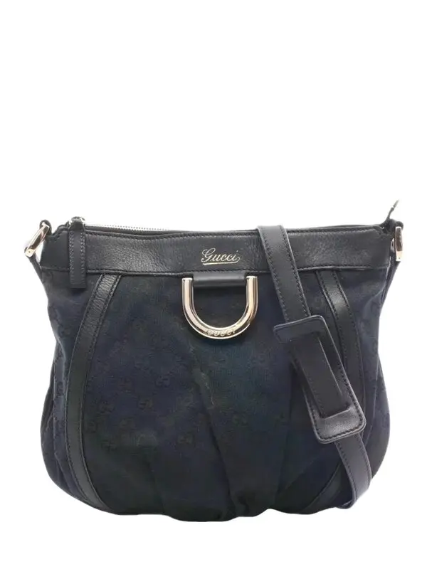 Gucci 2000s Abby Gg Canvas Shoulder Bag - Black