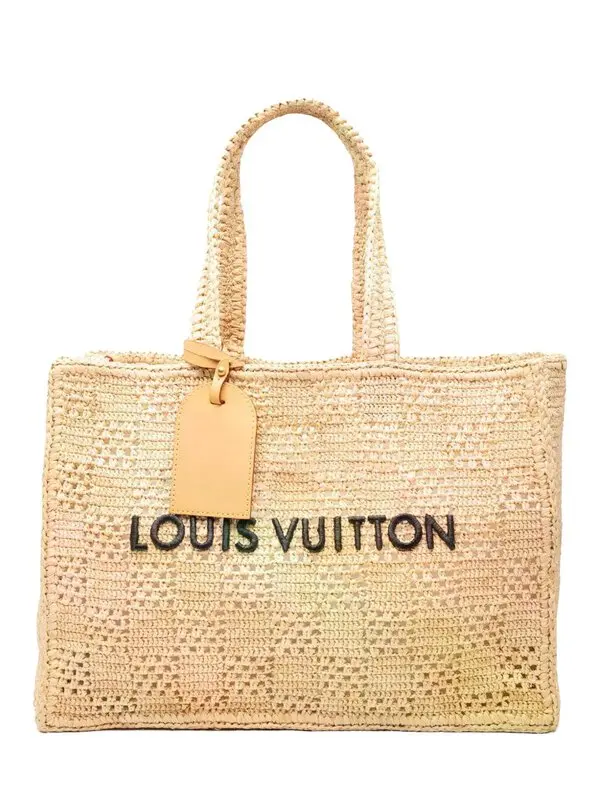 LOUIS VUITTON Damier Raffia Summer Shopper Mm Tote Bag - Neutrals
