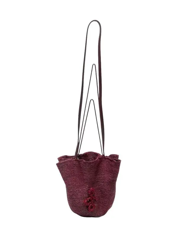 Ruslan Baginskiy Woven Raffia Bucket Bag - Purple