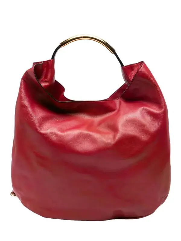 Moschino Handle Me Logo-plaque Leather Tote Bag - Red