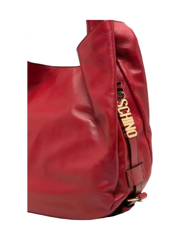 Moschino Handle Me Logo-plaque Leather Tote Bag - Red