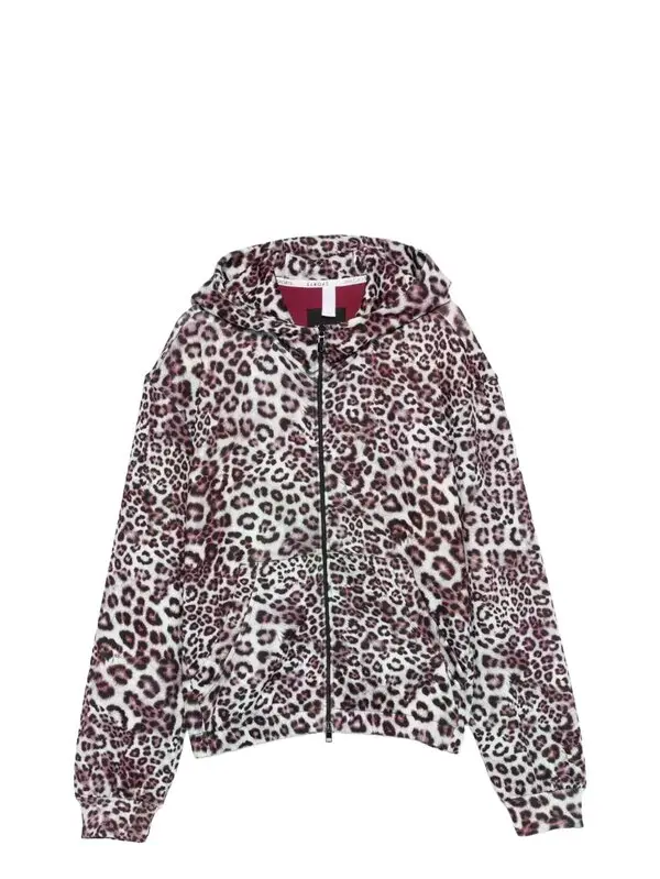 MARCCAIN Leopard Print Zip-up Hoodie - Grey