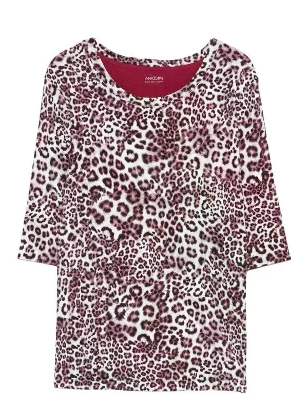 MARCCAIN Animal Print Round Neck T-shirt - Grey