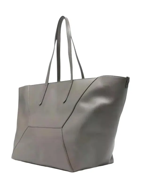 Brunello Cucinelli Leather Shoulder Bag - Grey