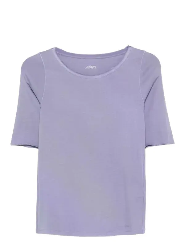 MARCCAIN Round Neck Logo Print T-shirt - Purple