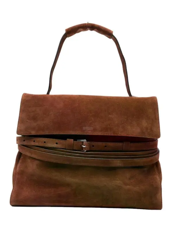 Moschino Belted Suede Tote Bag - Brown