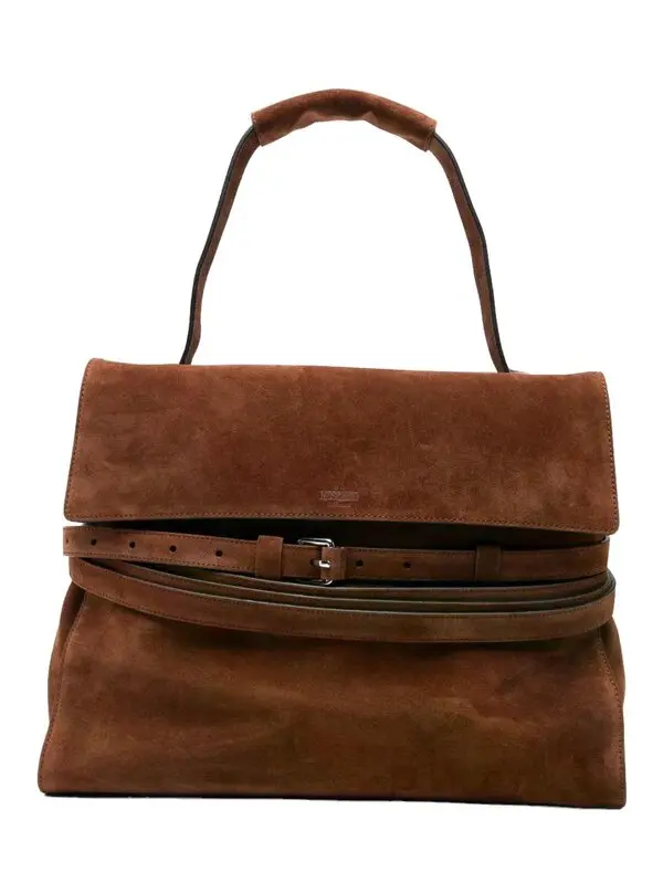 Moschino Belted Suede Tote Bag - Brown