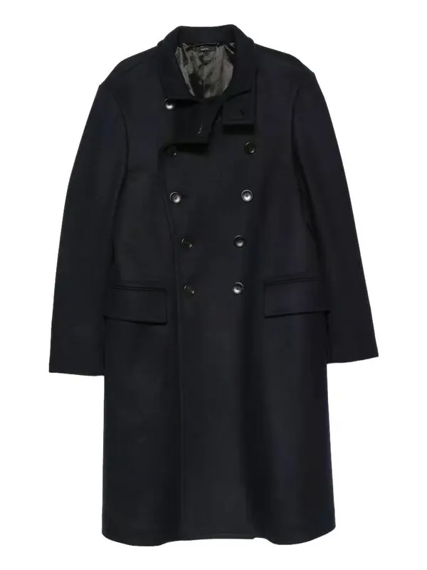 TOM FORD Double-breasted Buttoned Coat - Blue