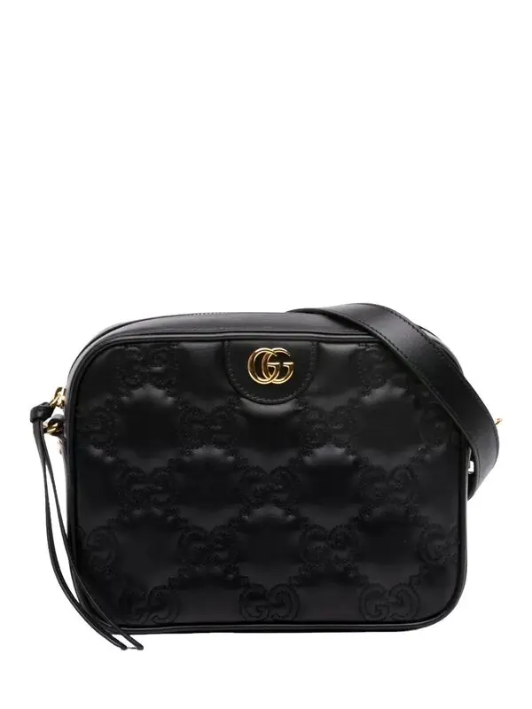 Gucci Gg Matelassé Small Calfskin Crossbody Bag - Black