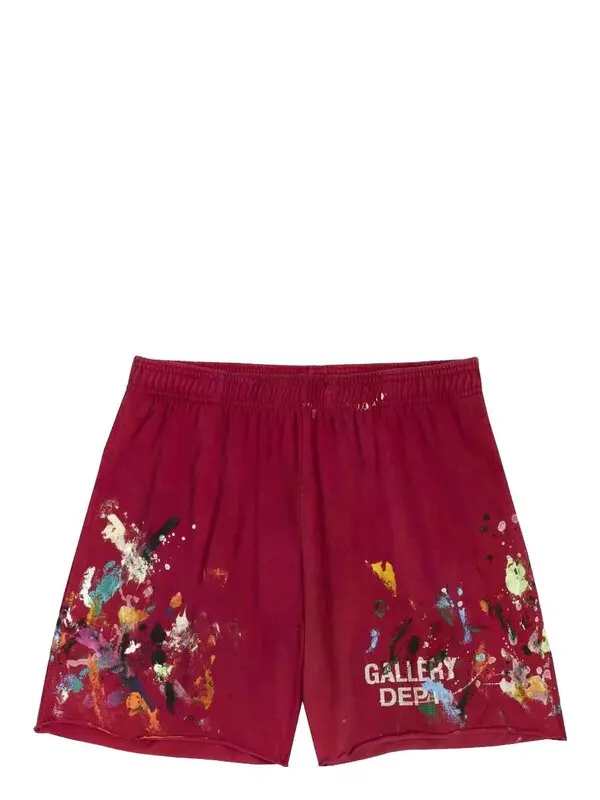 GALLERY DEPT. Paint Splatter Logo Print Shorts - Red