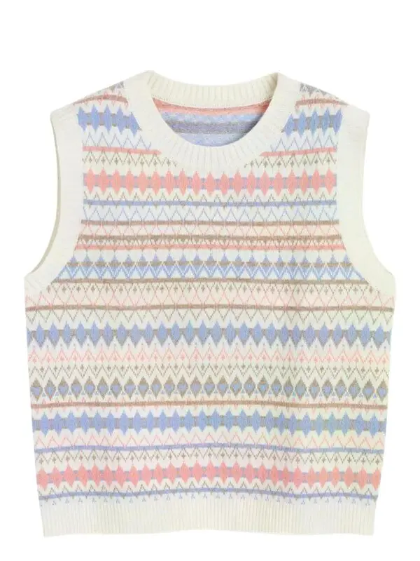Chinti & Parker Fair Isle Knit Sweater Vest - Neutrals