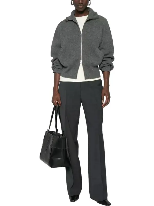 Extreme Cashmere Zip-up Knitted Sweater - Grey