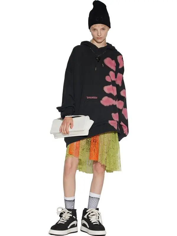 Dsquared2 Black "after Midnight Goth Cool" Sweatshirt With Tie-dye Detail - Fantasy