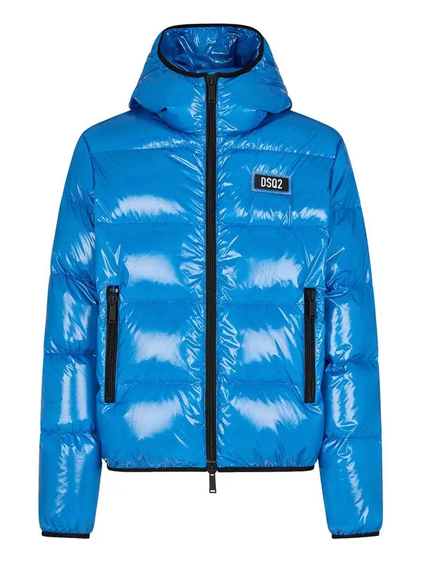 Dsquared2 Padded Hooded Bomber Jacket - Blue