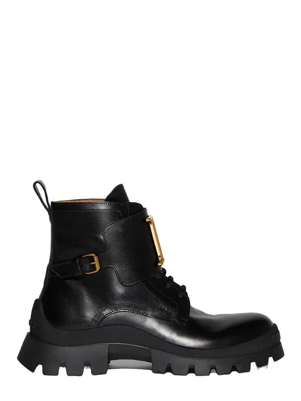 Dsquared2 Statement Buckled Combat Boots - Black