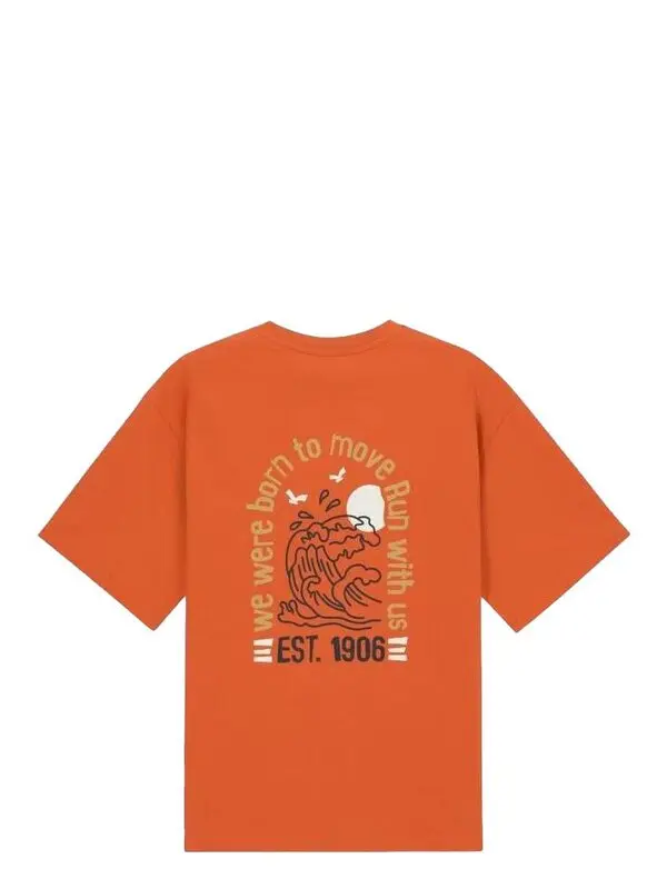 NEW BALANCE Cartoon Logo T-shirt Asia Sizing - Orange