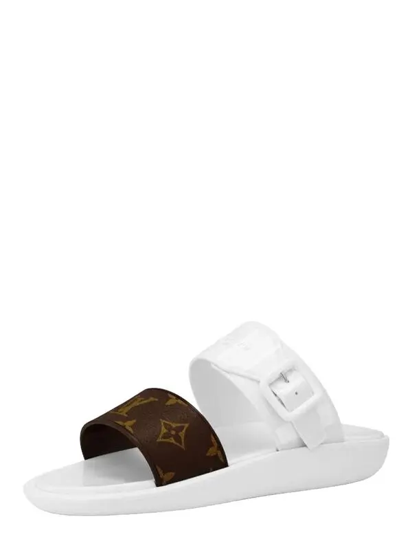 LOUIS VUITTON Monogram Slides - White/brown