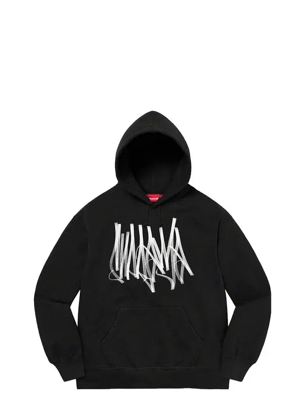 Supreme Tag Hooded Sweatshirt - Black/white