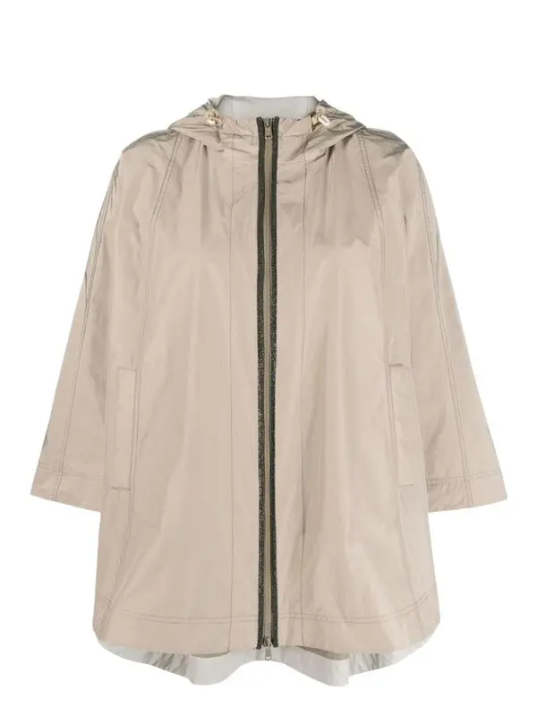 Brunello Cucinelli Hooded Zip-up Jacket - Nude