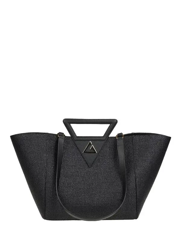 LE TRAP Atenas Straw Tote Bag - Black