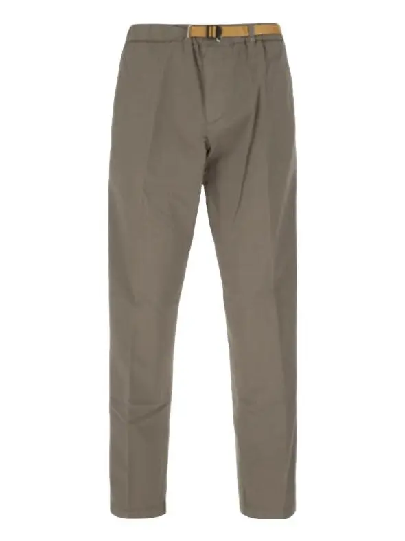 WHITE SAND Pleated Trousers With Belt Detail - Green