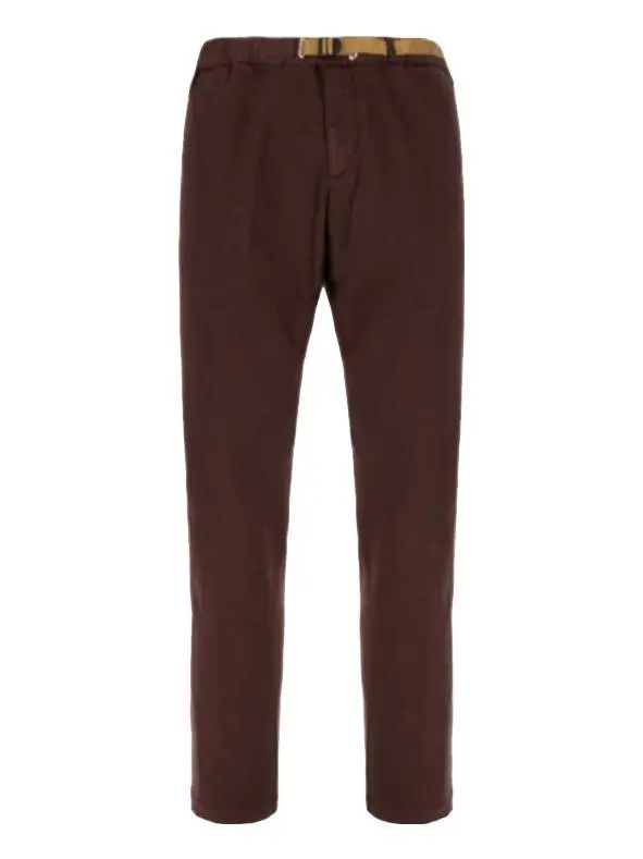 WHITE SAND Elasticated Waist Belted Trousers - Red