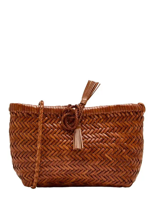 Dragon Diffusion Minsu Woven Leather Cross-body Bag - Tan
