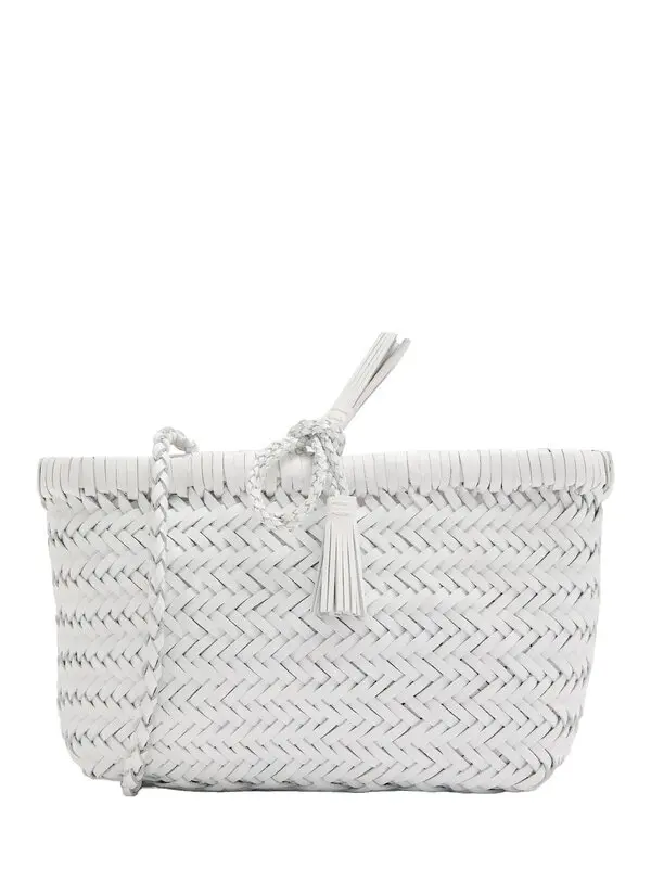 Dragon Diffusion Minsu Woven Leather Cross-body Bag - White