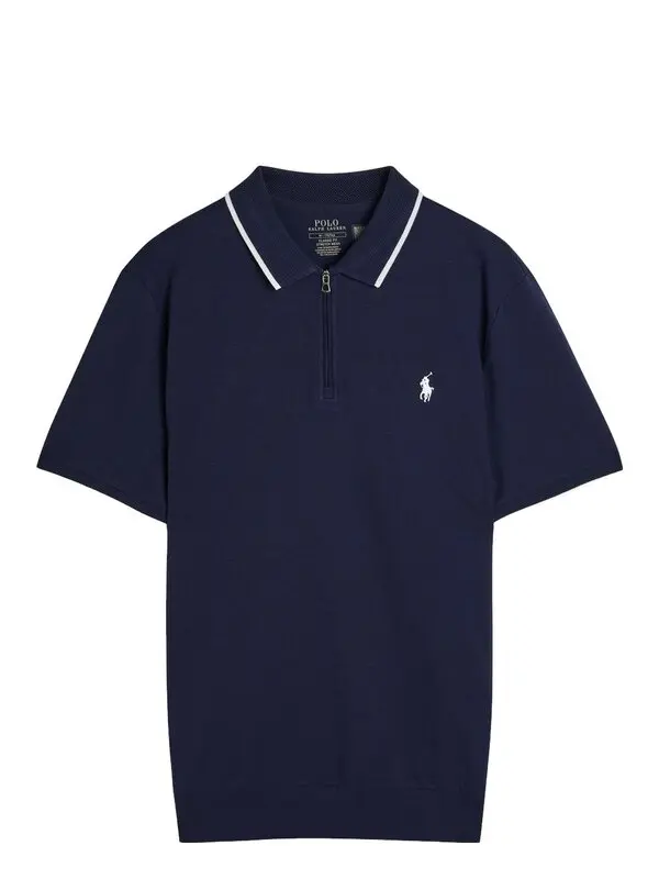 Polo Ralph Lauren Logo-embroidered Stretch-cotton Polo Shirt - Navy