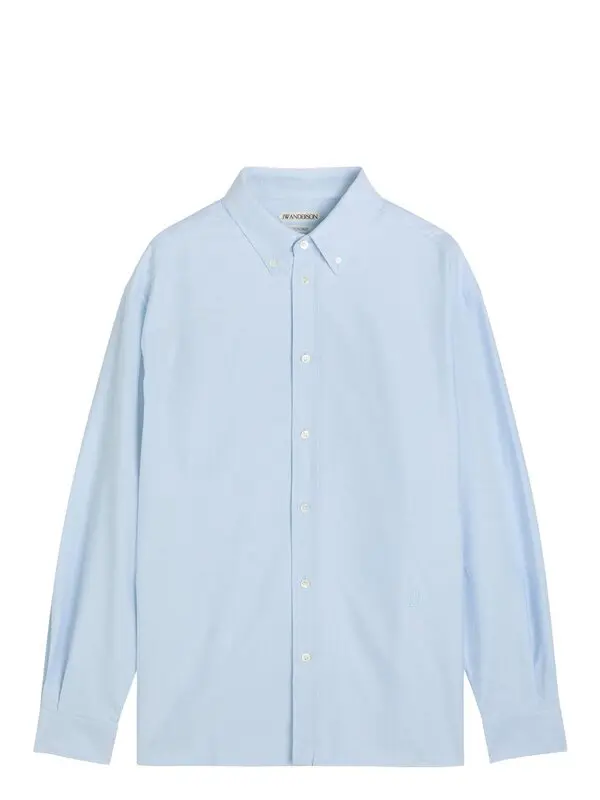 JW Anderson Logo-embroidered Cotton Shirt - Light Blue
