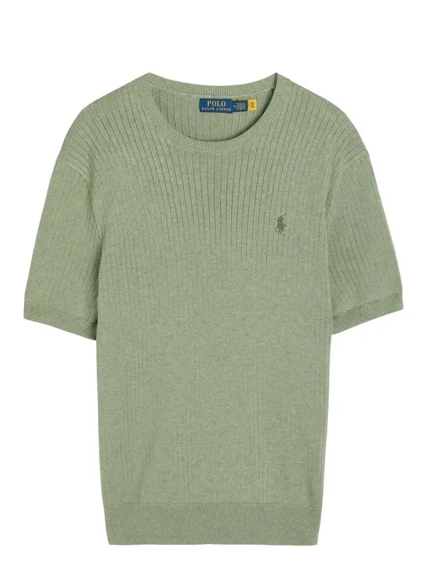 Polo Ralph Lauren Logo-embroidered Ribbed Cotton-knit T-shirt - Green