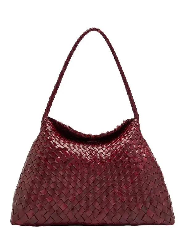 Dragon Diffusion Woven Leather Shoulder Bag - Brown