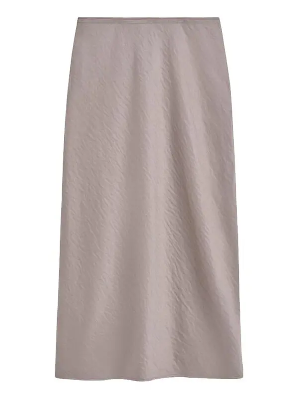 Cos Crinkled-satin Midi Skirt - Gray