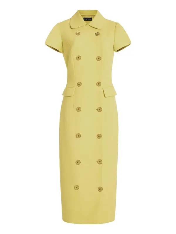SERGIO HUDSON Double-breasted Blazer Dress - Yellow