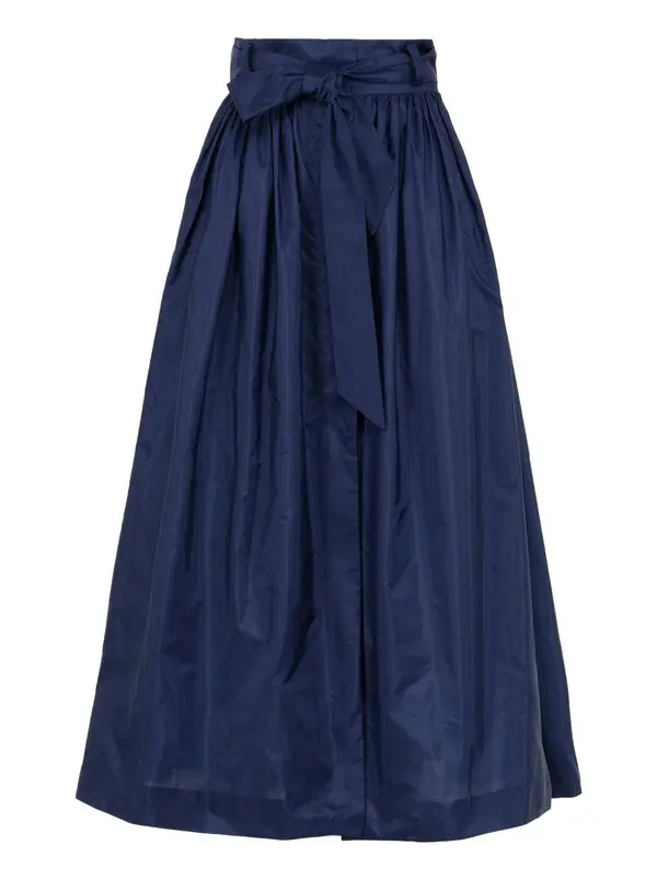 Martin Grant Gathered Wool Silk Skirt - Blue
