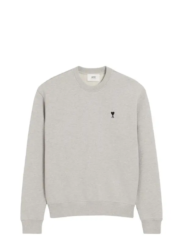 AMI Paris De Coeur Cotton Sweatshirt - Grey