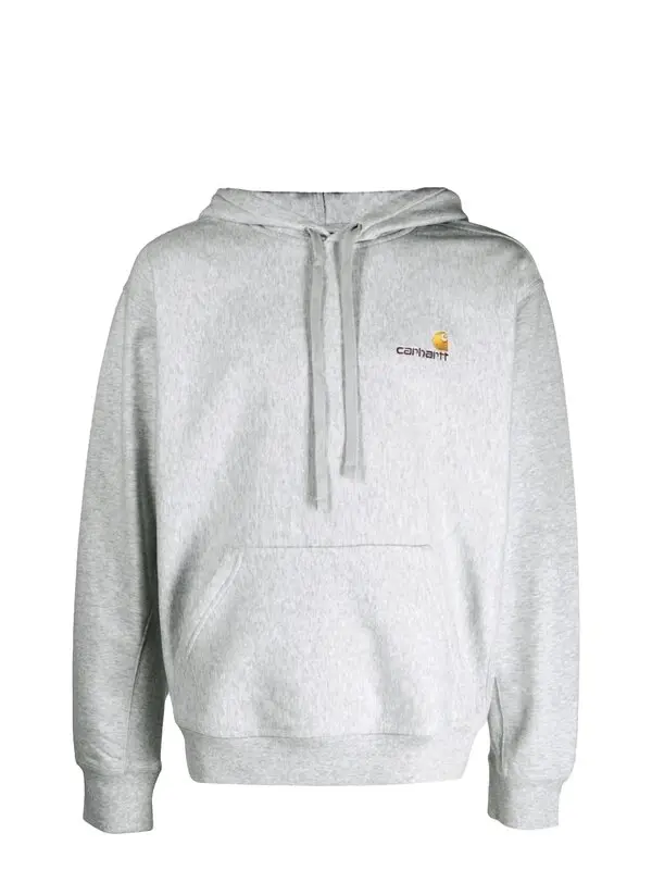 Carhartt Work In Progress Embroidered Logo Cotton Hoodie - Grey