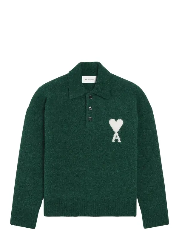 AMI Paris De Coeur Polo Shirt - Green