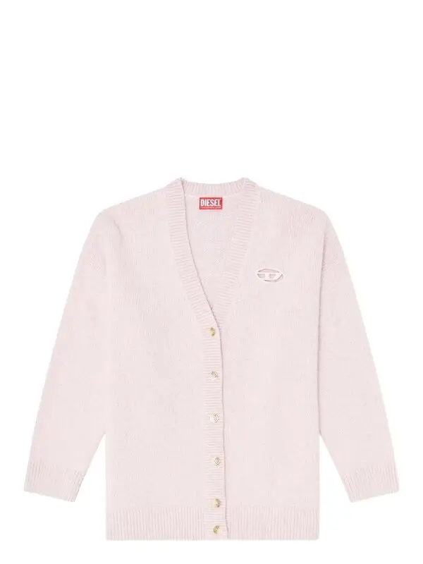 DIESEL® Logo Wool Blend Cardigan - Pink
