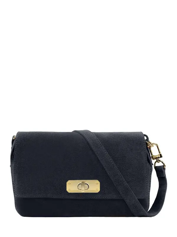 APATCHY LONDON The Maisie Midi Suede Bag - Blue