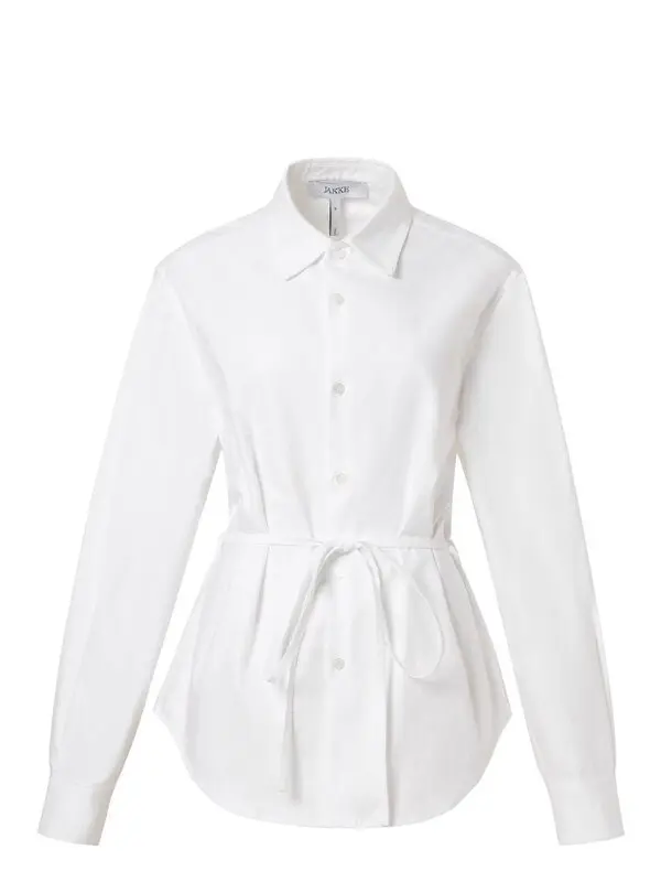JAKKE Tie Shirt In Cotton Oxford - White