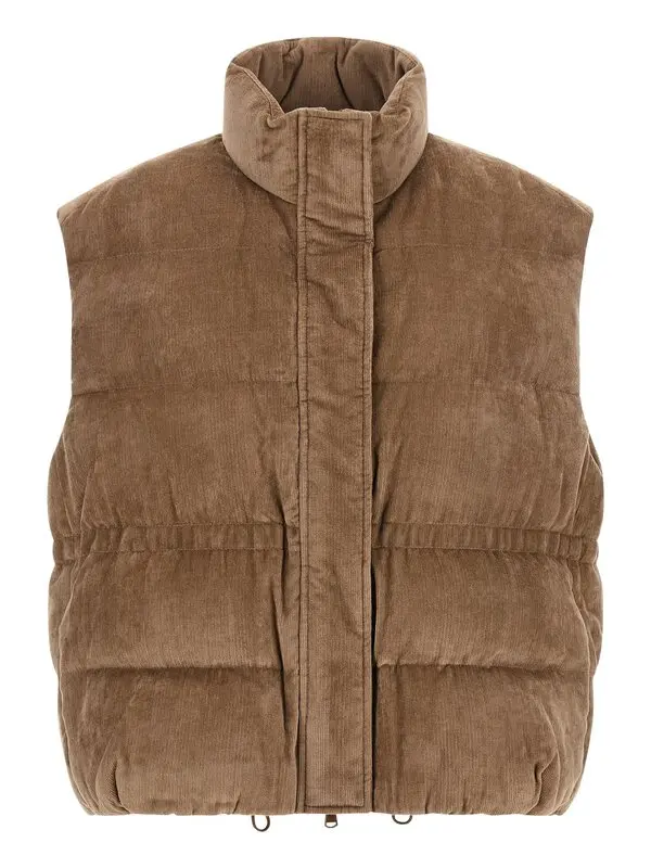 Brunello Cucinelli Quilted Corduroy Waistcoat - Cream