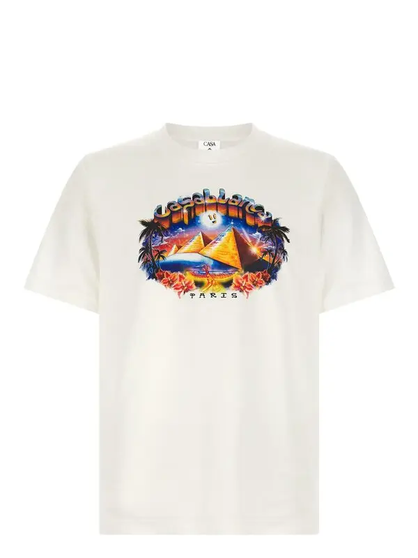Casablanca Tourism' Print T-shirt - White