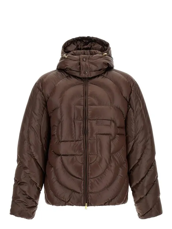Casablanca Diamond Monogram Quilted Down Jacket - Brown