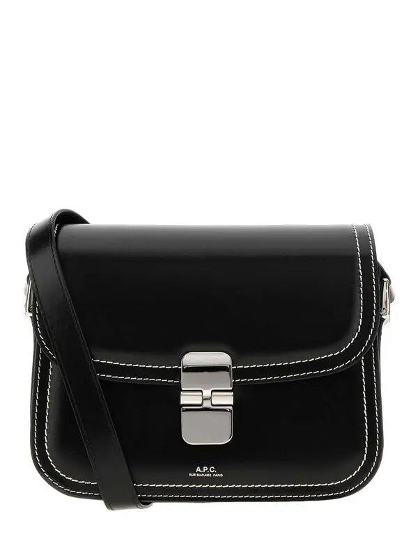 A.p.c. Leather Small Grace Shoulder Bag - Black
